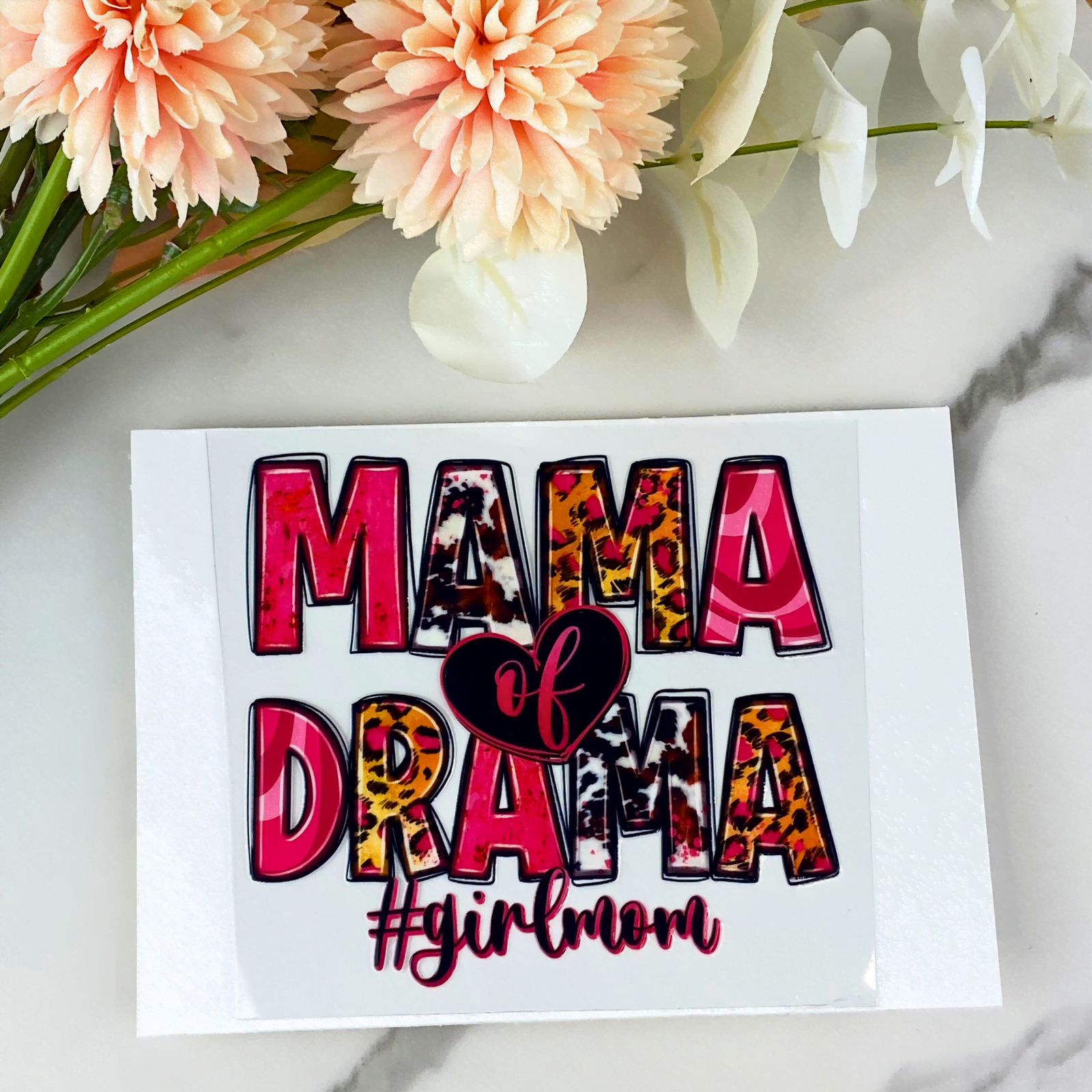 Mama Of Drama (girl Mom) | 4" UV DTF Decal - HKS Custom Designs