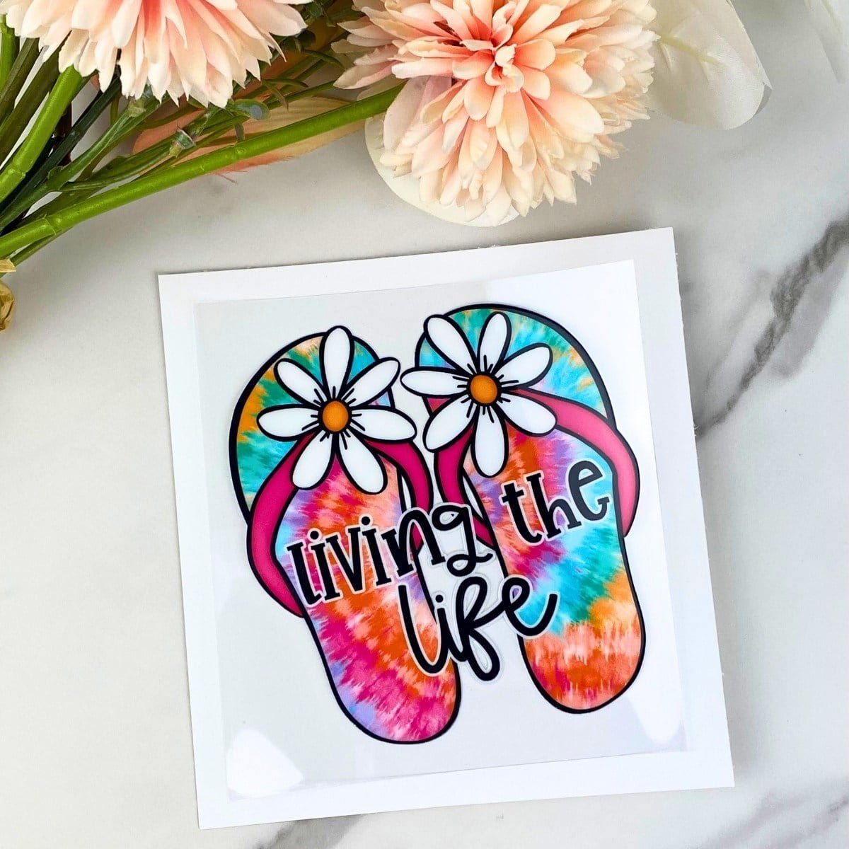 Living The Life | 4" UV DTF Decal - HKS Custom Designs