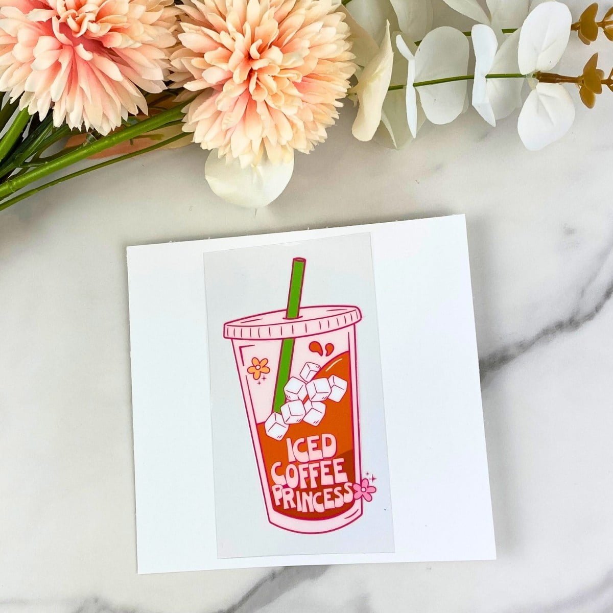 Iced Coffee Princess | 4" UV DTF Decal - HKS Custom Designs