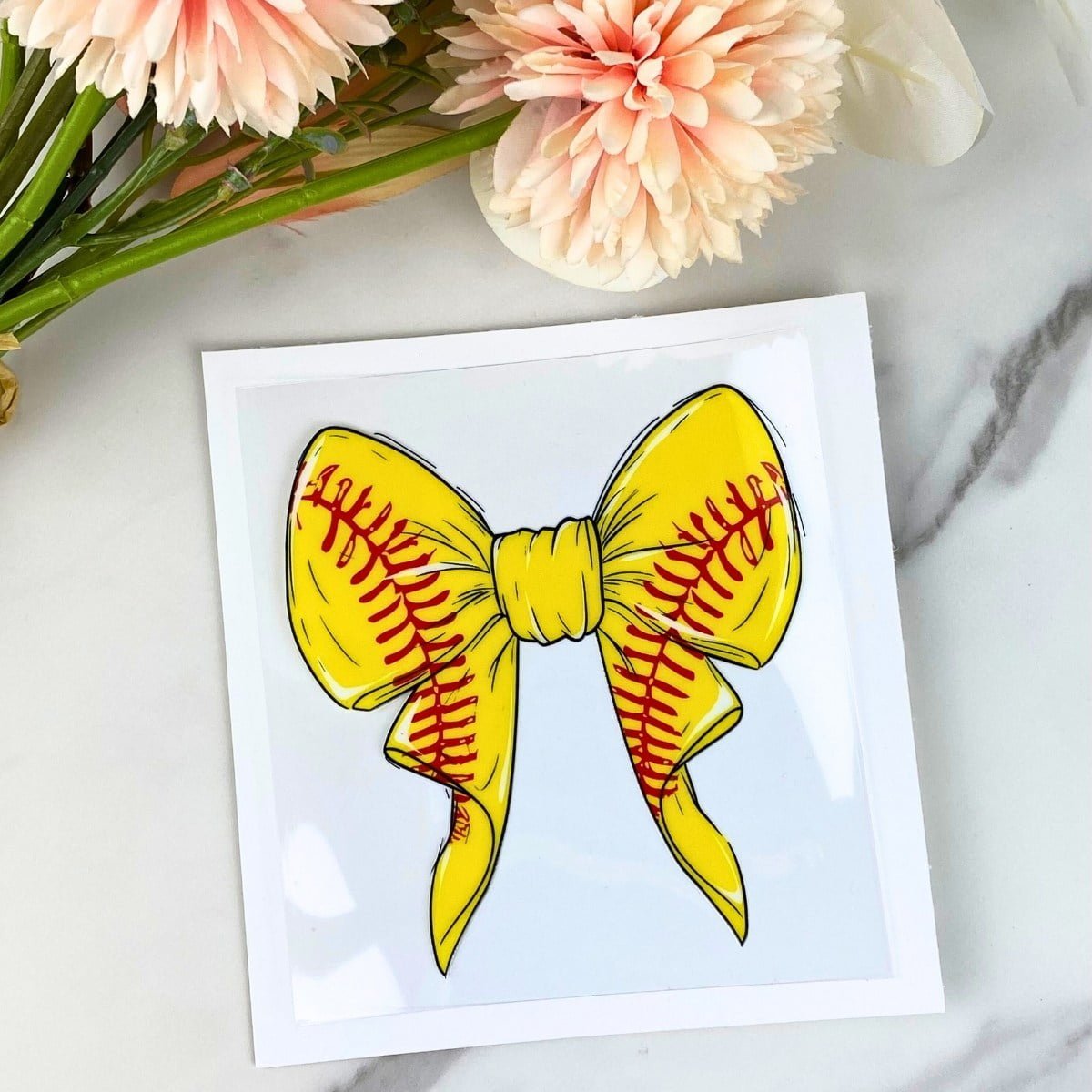 Softball Bow | 4" UV DTF Decal - HKS Custom Designs