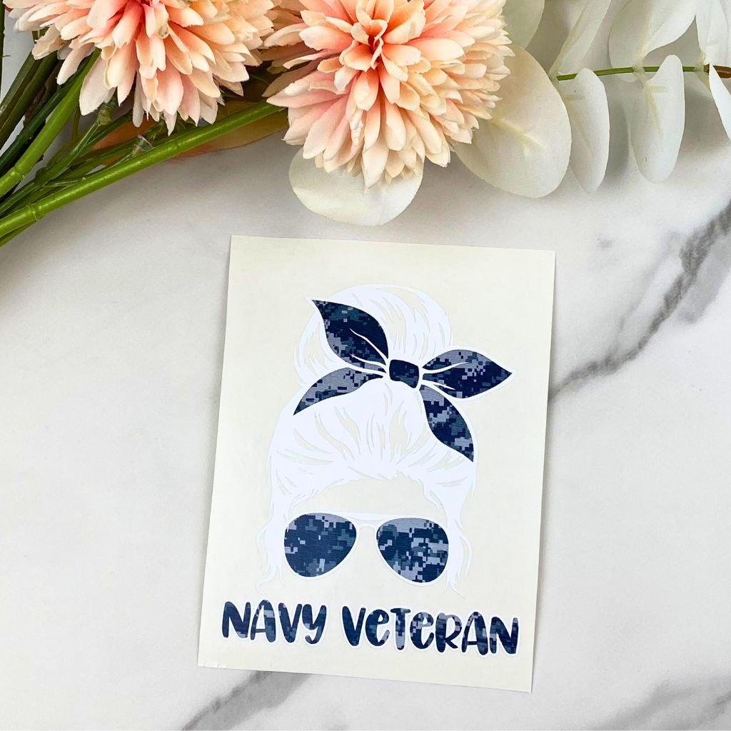 Navy Veteran (White) | 4" Vinyl Decal - HKS Custom Designs