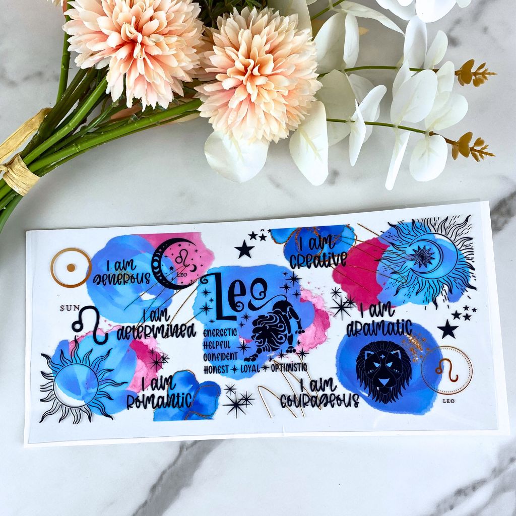 Leo | Zodiac 16 Oz UV DTF Wrap - HKS Custom Designs