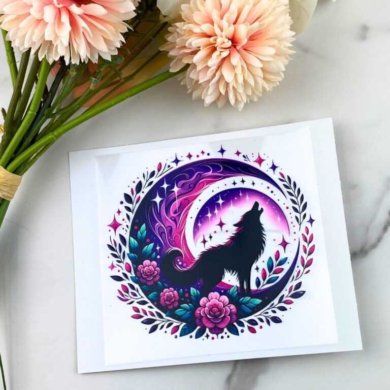 Wolf (howling) | 4″ UV DTF Decal – HKS Custom Designs