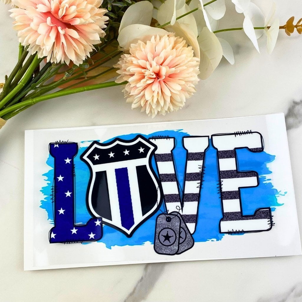Love (police Officer) | 4″ UV DTF Decal - HKS Custom Designs