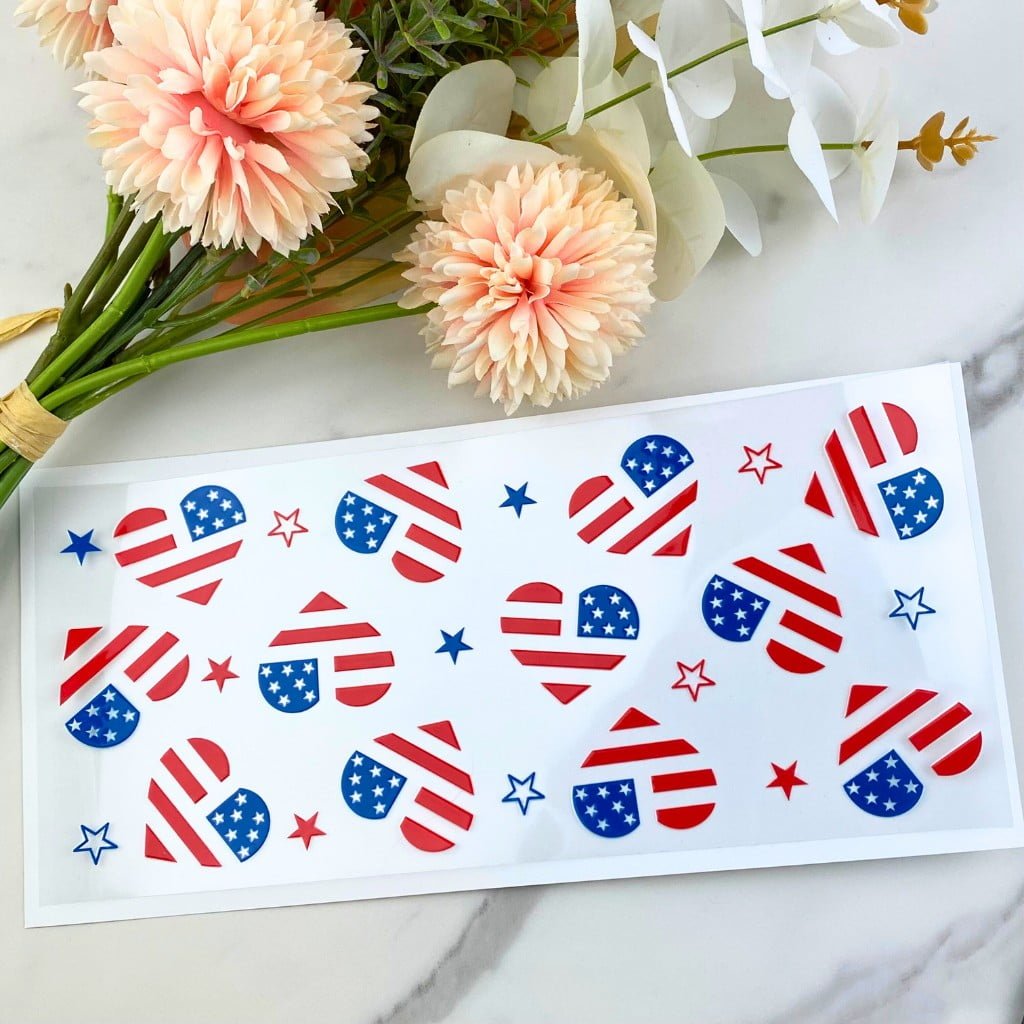 Heart Flags | 16 Oz UV DTF Wrap - HKS Custom Designs