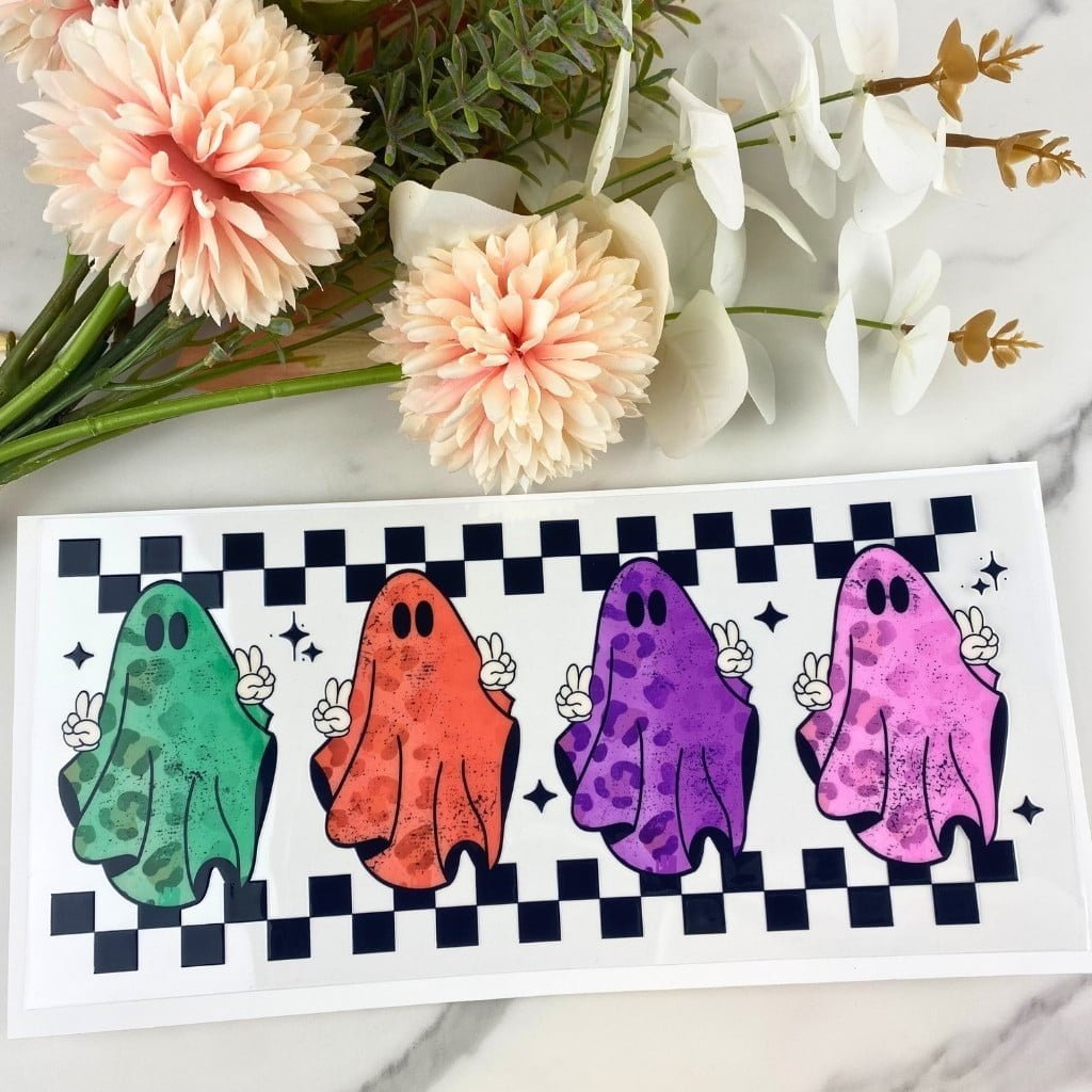 Checkered Ghost | 16 Oz UV DTF Wrap - HKS Custom Designs