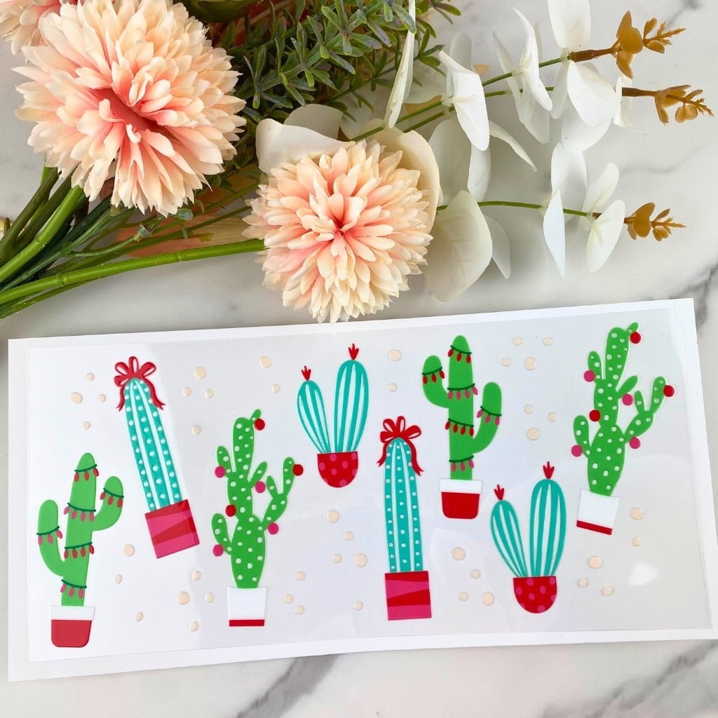 Christmas Cactus | 16 Oz UV DTF Wrap - HKS Custom Designs