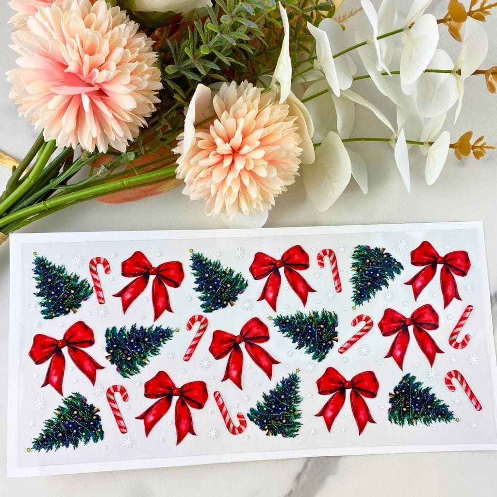 Christmas Tree and Bows | 16 oz UV DTF Wrap – HKS Custom Designs